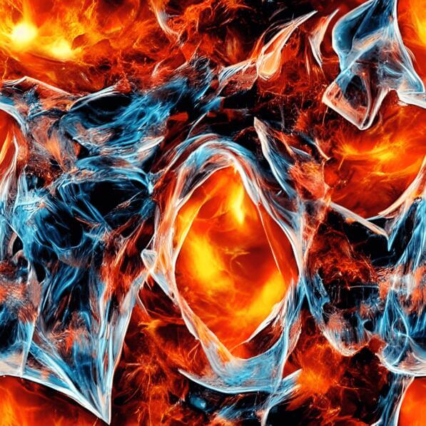 Download Abstract Fire with Blue, Orange, and Black Flames Patterns ...
