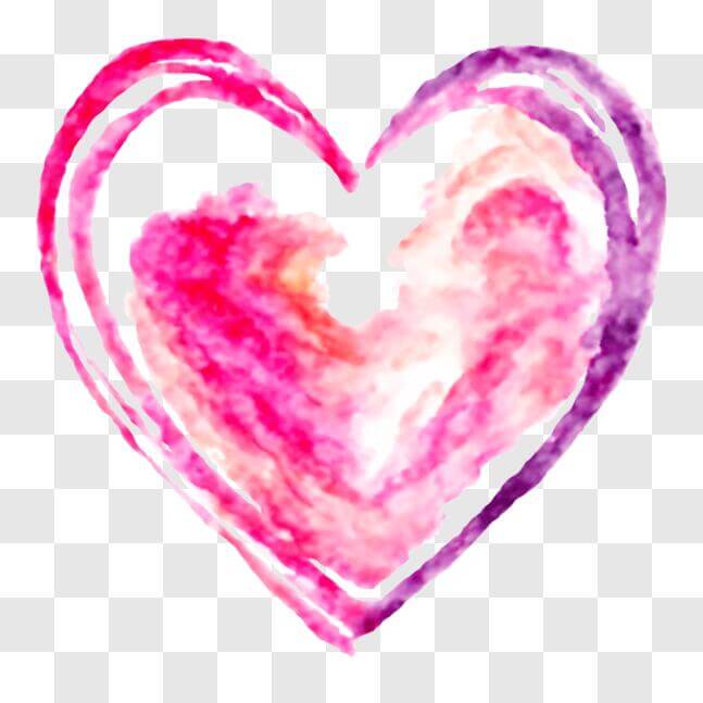 Download Heart-Shaped Watercolor Painting for Valentine's Day PNGs ...