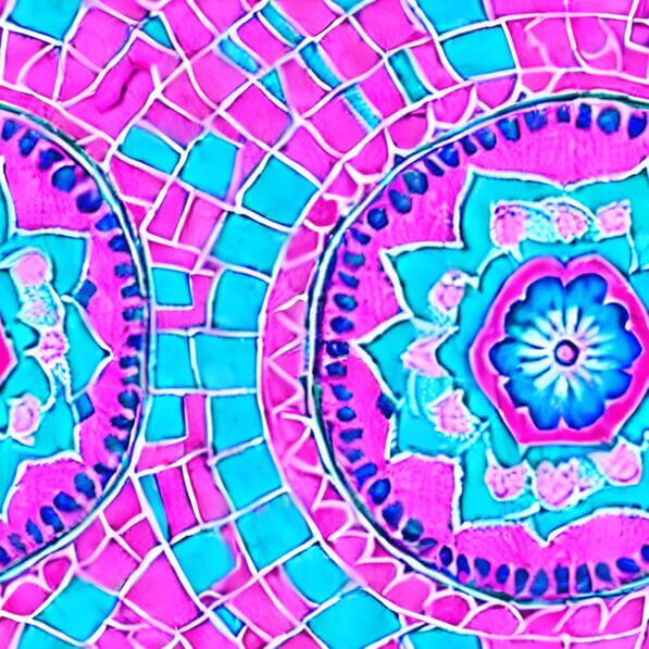 Download Colorful Pink and Blue Tiled Pattern with Circular Designs ...