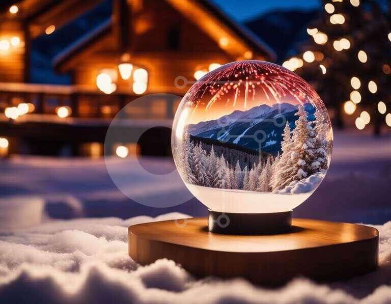 Snow Globe with Holiday Scene stock photo | Creative Fabrica