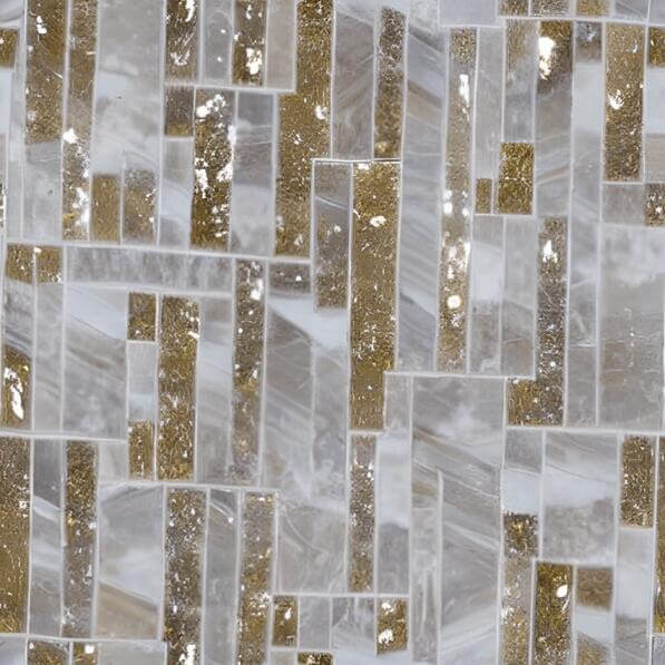 Download Close-Up of White and Gold Mosaic Tiled Wall Patterns Online ...