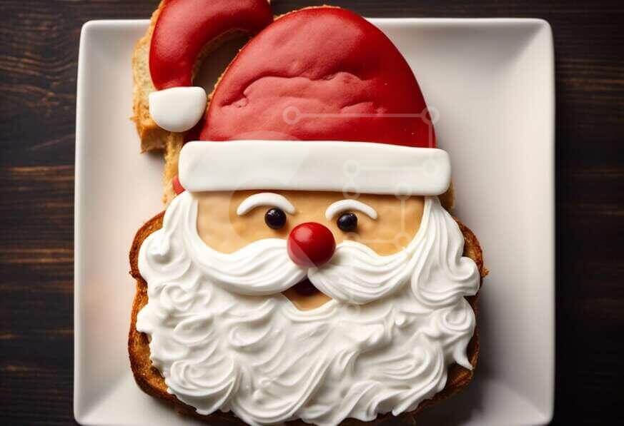 Festive Santa Claus Plate for Holiday Celebrations stock photo ...