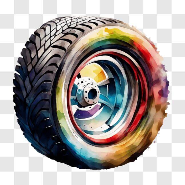Download Colorful Tire Wheel with Various Patterns PNGs Online ...