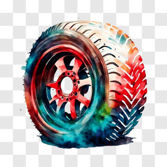 Download Colorful Tire with Various Patterns and Colors PNGs Online ...