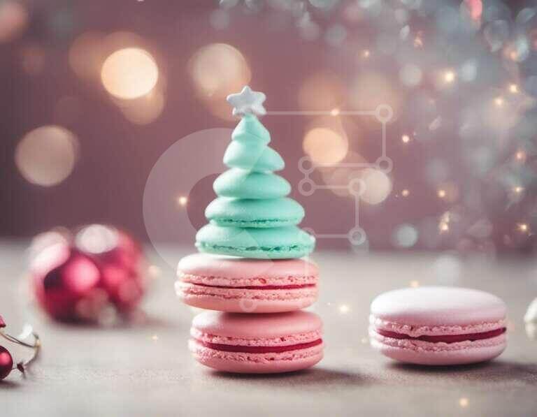 Festive Christmas Tree Macarons stock photo | Creative Fabrica