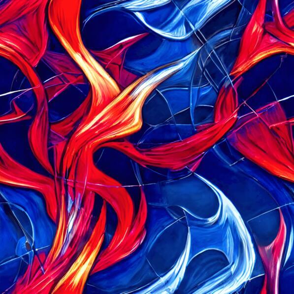 Download Abstract Painting with Red, Blue, and White Flames on Black ...