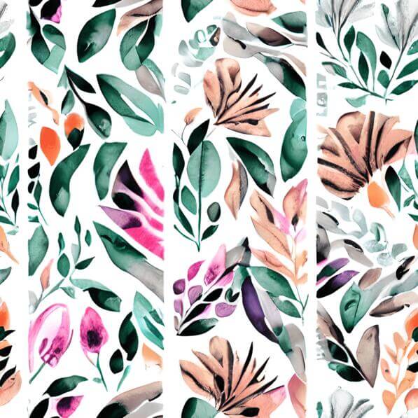 Download Colorful Flower and Leaf Pattern Wallpaper Patterns Online ...