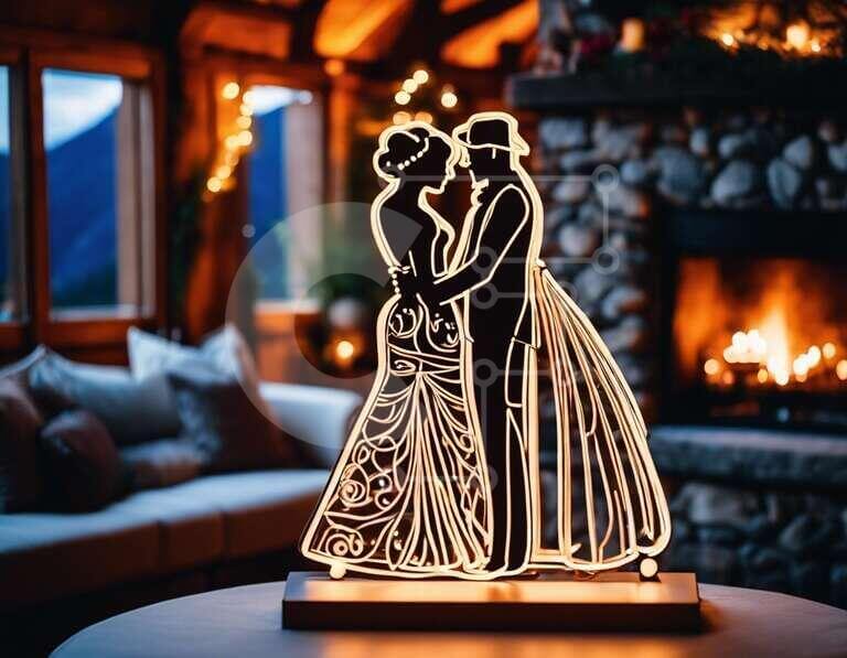 Silhouette of a Couple Celebrating Their Union stock photo | Creative ...