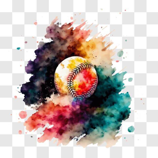Download Colorful Baseball Splatters on White Background PNGs Online ...