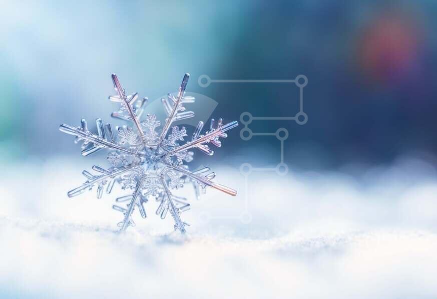 Snowflake on Snow - Winter Decorative Image stock photo | Creative Fabrica