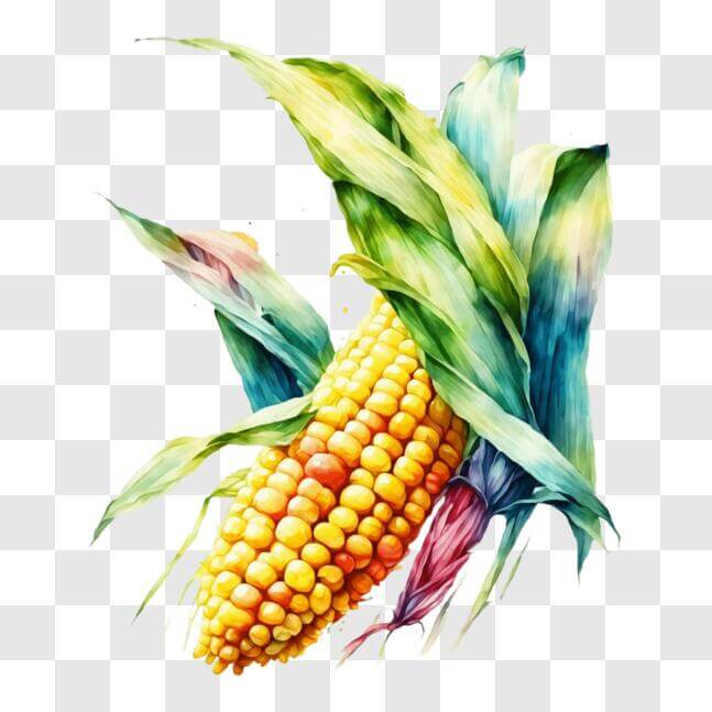 Download Ear of Corn Watercolor Painting PNGs Online - Creative Fabrica