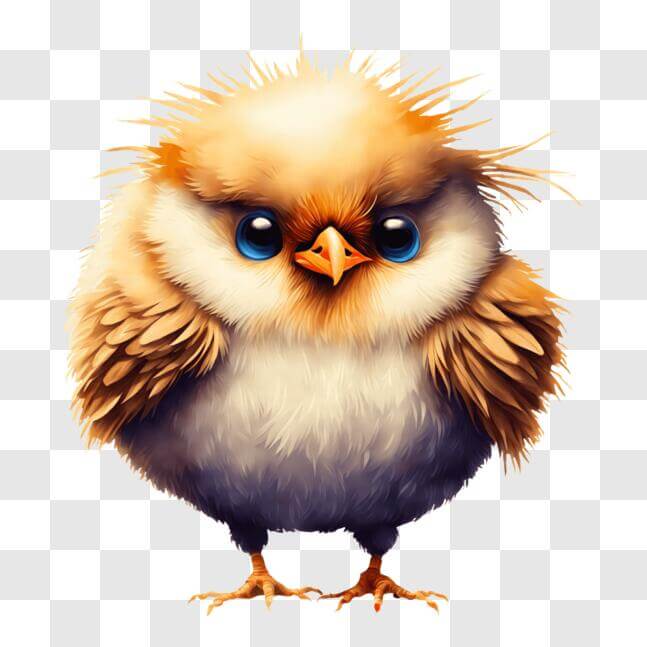 Download Cute small bird with big blue eyes PNGs Online - Creative Fabrica