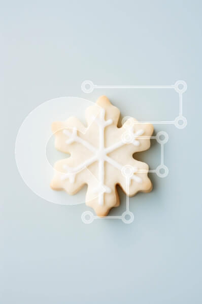 Snowflake Cookie on Off-White Background stock photo | Creative Fabrica