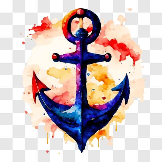 Download Colorful Abstract Anchor Painting PNGs Online - Creative Fabrica