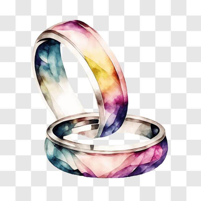 Download Colorful Stacked Wedding Rings for Engagement or Anniversary ...
