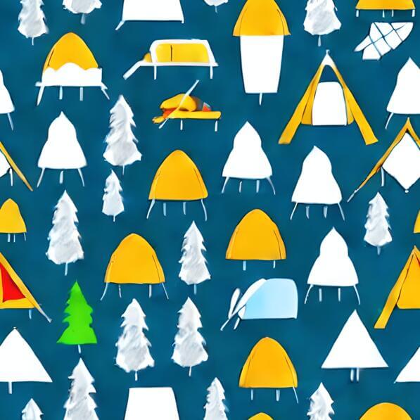 Download Seamless Camping Pattern with Tents, Trees, and Canoes ...