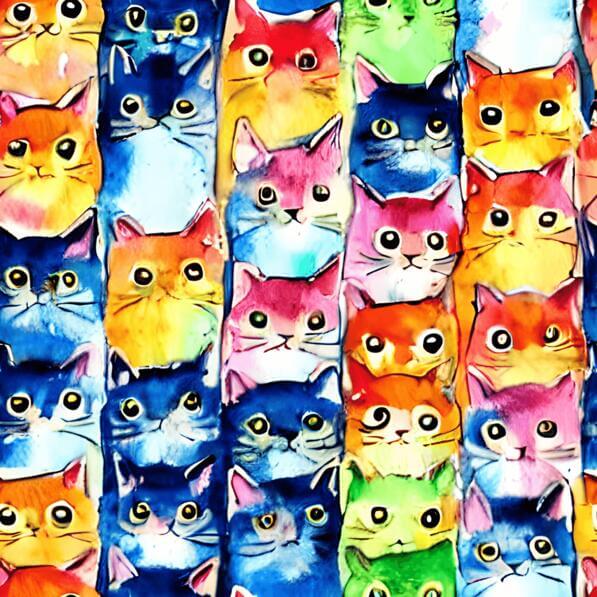 Download Colorful Cats in Art Installation Patterns Online - Creative ...