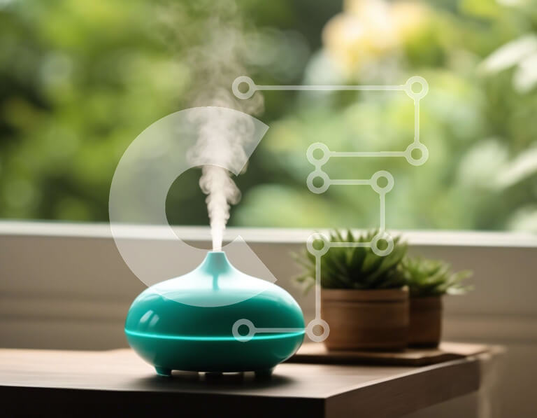 Download Blue Humidifier with Steam Stockphotos Online - Creative Fabrica