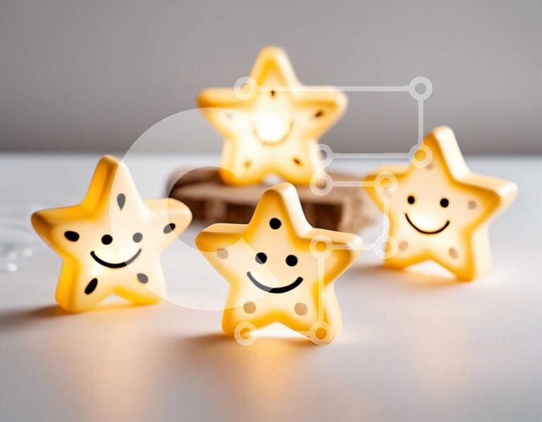 Download Yellow Star-shaped Smiley Face Lights on Table Stockphotos ...