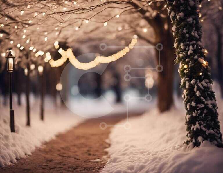 Winter Wonderland Pathway stock photo | Creative Fabrica