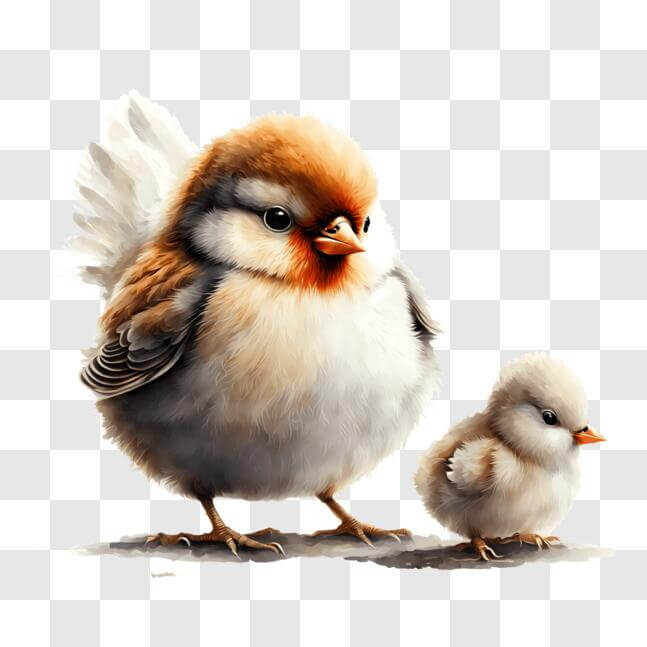 Download Two Chickens Standing Together PNGs Online - Creative Fabrica