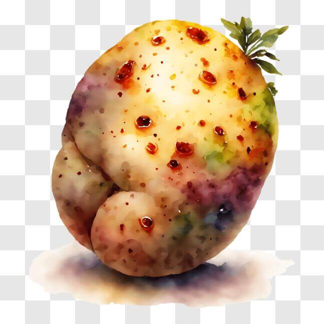 Download Colorful Painted Potato on Black Background PNGs Online ...
