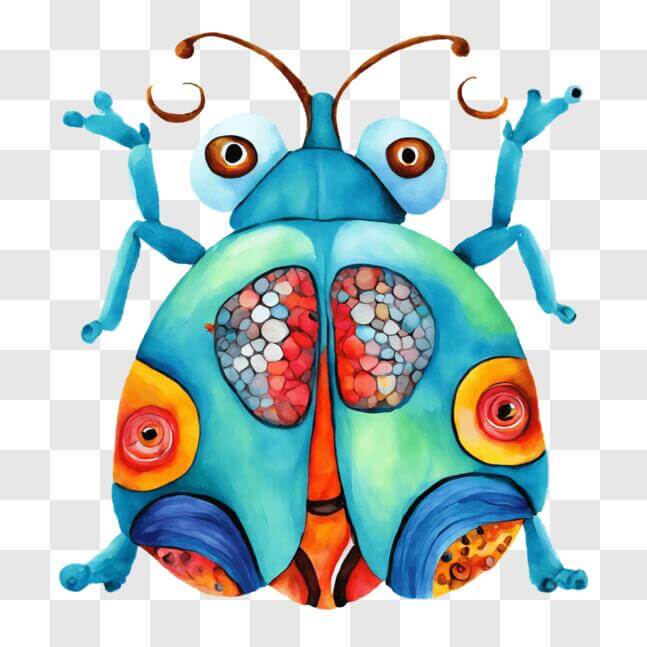 Download Colorful Bug Painting on Black Paper PNGs Online - Creative ...