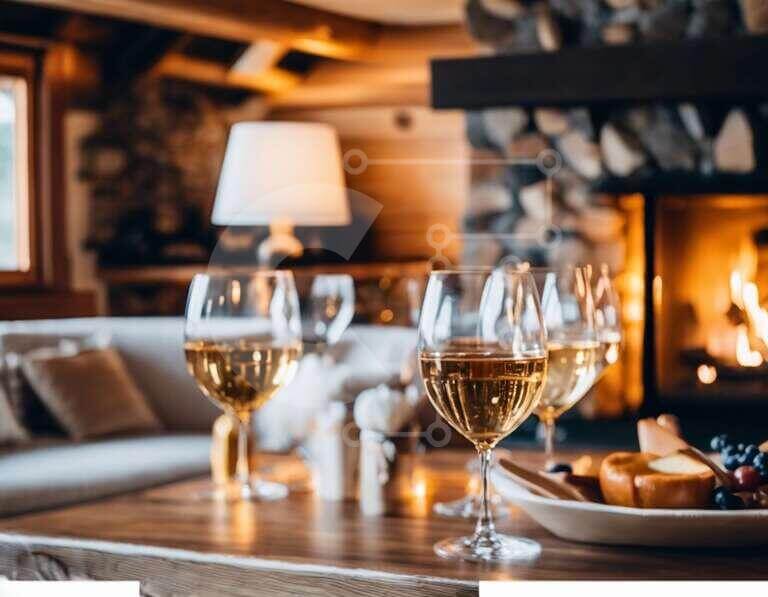 Cozy Wine Night with Friends stock photo | Creative Fabrica