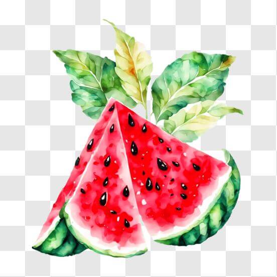 Download Two Slices of Watermelon on Black Background PNGs Online ...