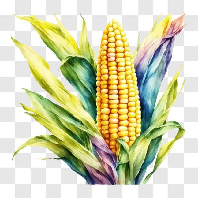 Download Colorful Watercolor Painting of Corn PNGs Online - Creative ...