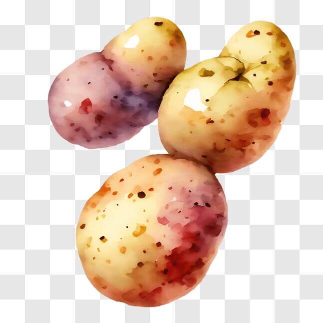 Download Watercolor Painting of Three Potatoes PNGs Online - Creative ...