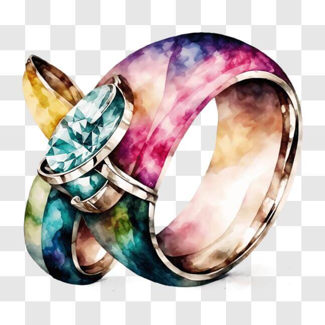 Download Colorful Rings with Diamonds and Gemstones PNGs Online ...
