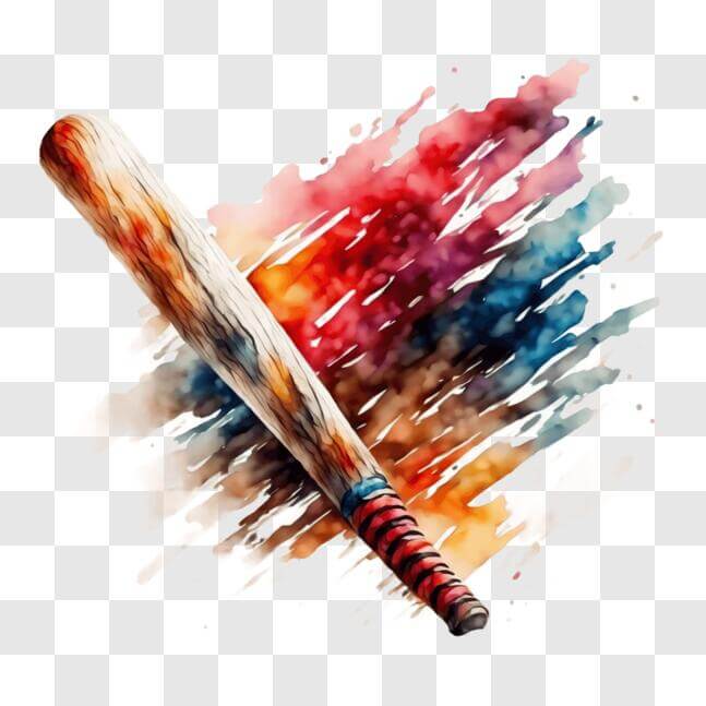 Download Colorful Paint Splattered Baseball Bat PNGs Online - Creative ...