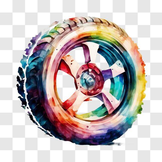 Download Colorful Abstract Tire Wheel Artwork PNGs Online - Creative ...