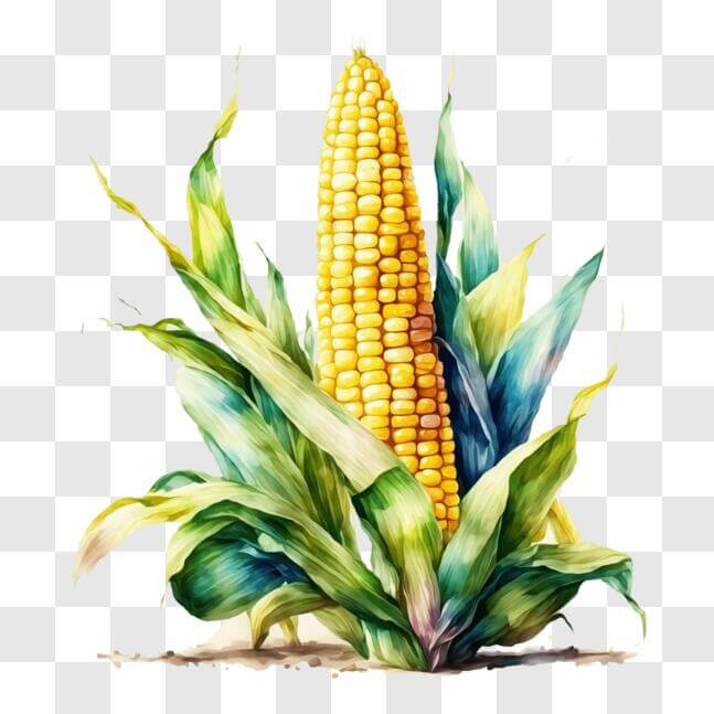 Download Ear of Corn Watercolor Painting PNGs Online - Creative Fabrica