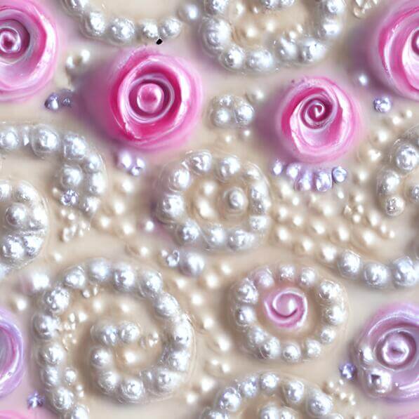 Download White, Pink, and Purple Background with Pearls and Roses ...