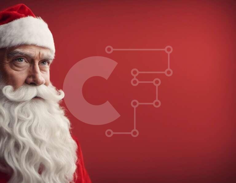 Serious Santa Claus Staring at the Camera stock photo | Creative Fabrica