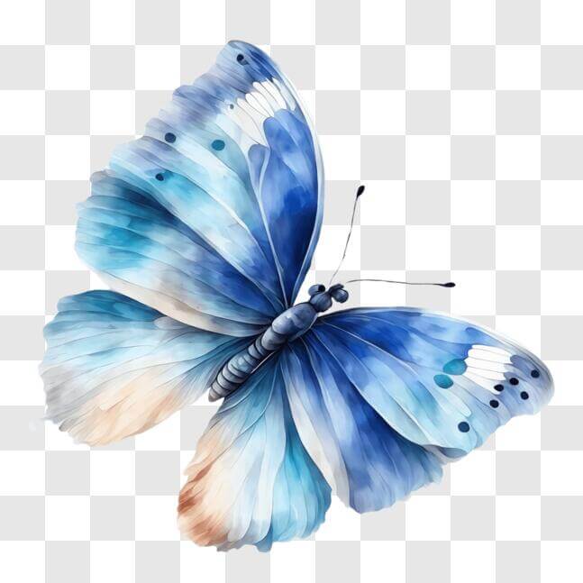 Download Blue Butterfly Watercolor Painting PNGs Online - Creative Fabrica