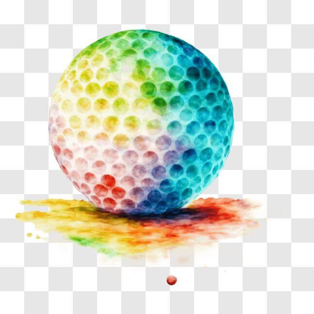 Download Colorful Golf Ball on Paint Splatters PNGs Online - Creative ...