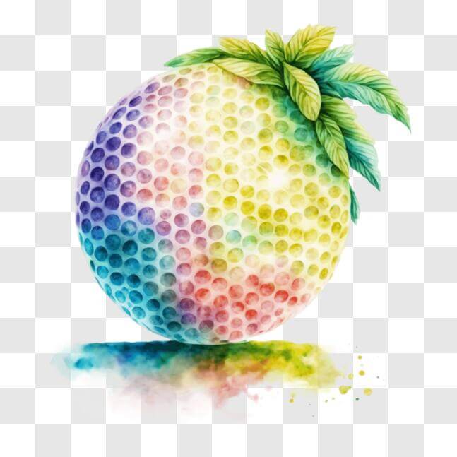 Download Colorful Golf Ball with Leaves and Watercolor Splashes PNGs ...