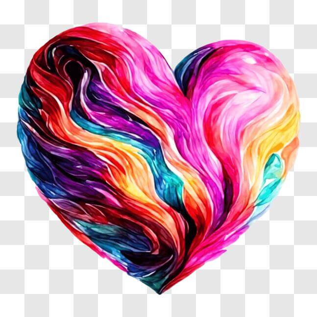 Descarga Corazón Colorido Pintado con Diferentes Colores PNGs En Línea ...