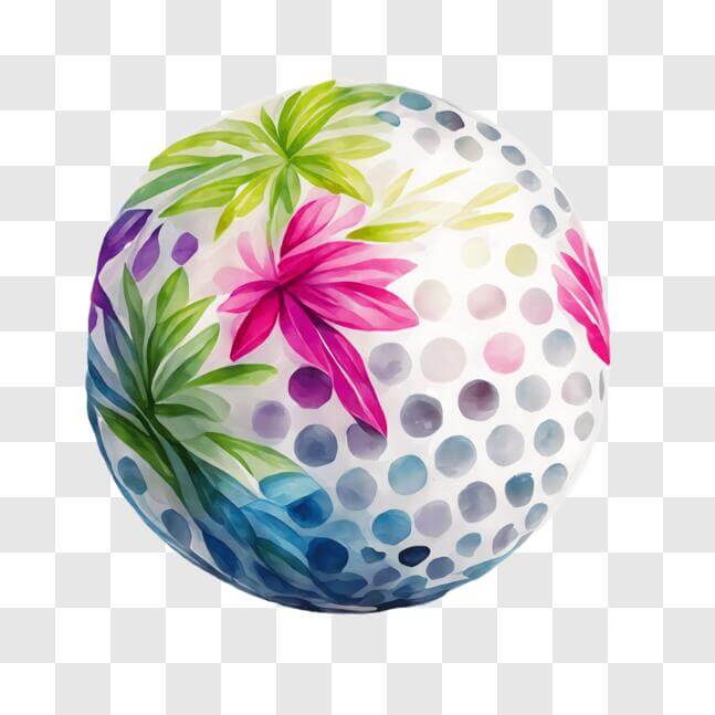 Download Colorful Flower Golf Ball PNGs Online - Creative Fabrica