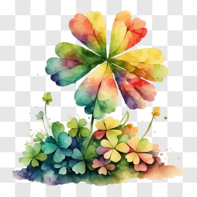 Download Colorful Clover Flower Symbolizing Luck and Happiness PNGs ...