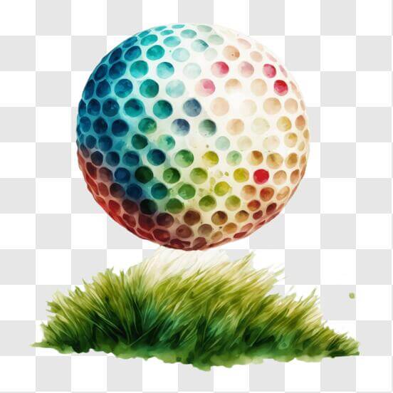 Download Watercolor Golf Ball Art PNG Online - Creative Fabrica