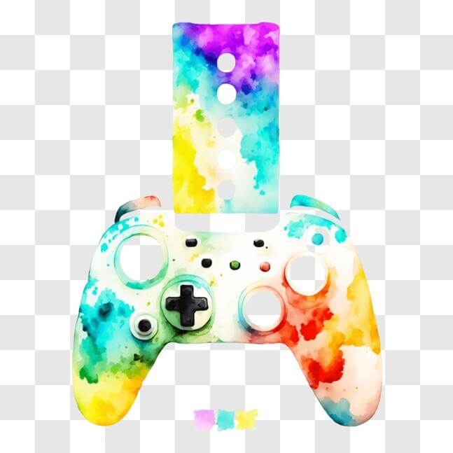 Download Colorful Watercolor Painted Gaming Controller for Xbox One and ...