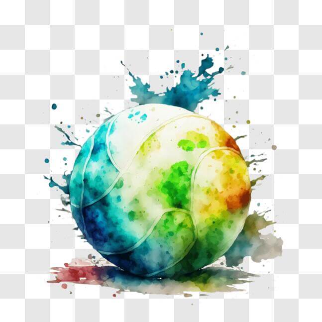 Download Colorful Volleyball Ball with Splashes of Paint PNGs Online ...