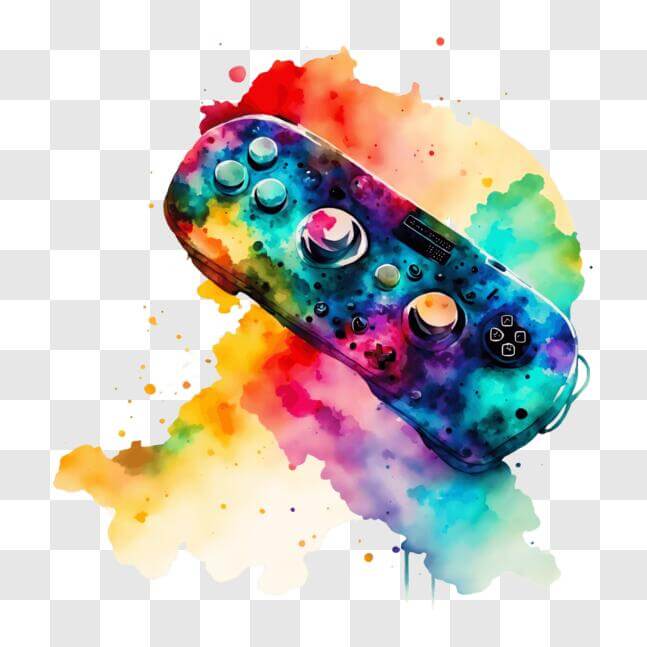 Download Colorful Nintendo Switch Controller on Abstract Watercolor ...