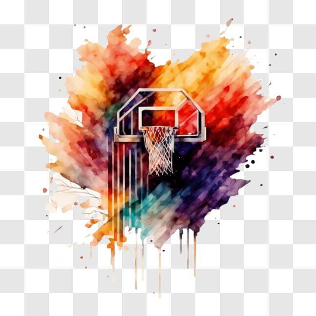 Baixe Pintura de Aro de Basquete Colorido com Salpicos de Tinta PNGs ...