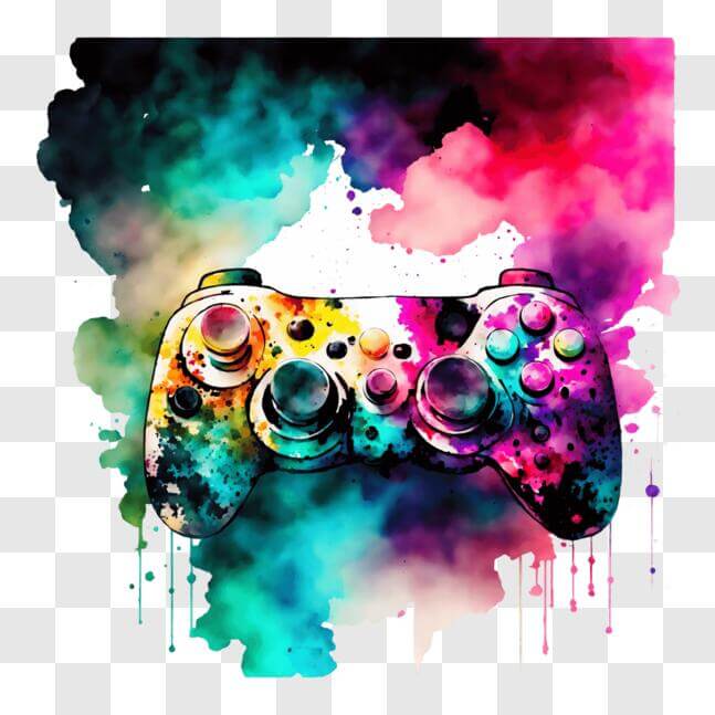Download Abstract Painting of Video Game Controller PNGs Online ...