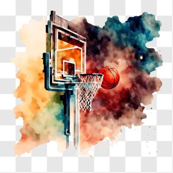 Download Abstract Watercolor Basketball Hoop Artwork PNGs Online ...